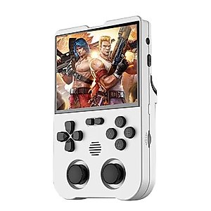 XU10 Retro Handheld Game Consoles, 3.5 inch IPS Screen, XU10 with a 64G Card Pre-Loaded 8000 Games, Support 20+ Kinds of Games Formats, with 3000 mAh battery life 6-8 hours White