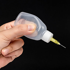FJNATINH 30cc Needle Glue Bottle, Needle Tip Squeeze Bottle, Precision Tip Applicator Bottles, 5 Pack