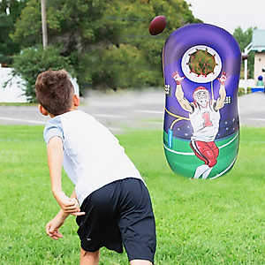 JOiFULi Inflatable Quarterback Football Target Toss Party Game, Sports Toys and Gifts for Kids Boys Girls and Family