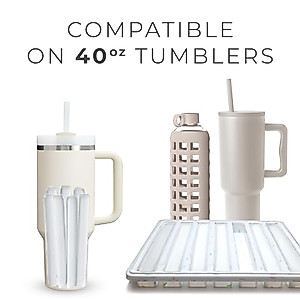 purifyou Silicone Ice Cube Tray for 40oz Stanley Tumbler Cup with Lid, 7PCS Long Ice Stick Trays, Bottle Water, Juice, Easy Push & Pop-Out Ice Maker for Freezer