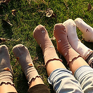 Libsofter Baby Girl Socks Toddler Frilly Ruffle Socks Infant Newborn Neutral Socks Non Skid Anti Slip with Grips