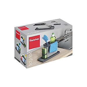 Metaltex Tidy-Tex Kitchen Sink Organiser, Grey, 24 x 13 x 14 cm