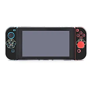 German Shepherd Dog Paw Protective Clear Case for Switch Game Controller Grip Cover Cute Printed