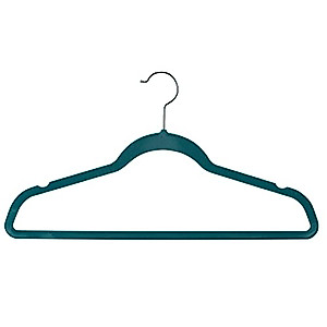 Laura Ashley 25 Pack Slim Velvet Hangers| Durable | Strong Plastic | Slim | Keeps Shape | Closet Organization | Dusty Blue | Holds 10lbs | Holds Shape