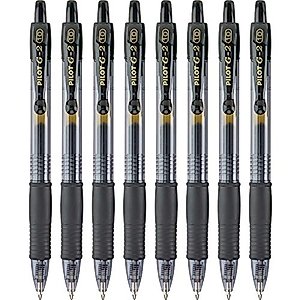 PILOT Pen 15316 G2 Premium Refillable & Retractable Rolling Ball Gel Pens, Bold Point, Black, 8-Pack