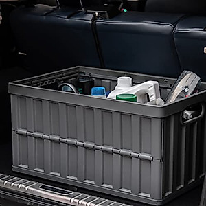 Citylife 64L Collapsible Storage Bins with Lids Plastic Storage Containers for Organizing Stackable Storage Box Large Heavy Duty Utility Crates, 2 Packs