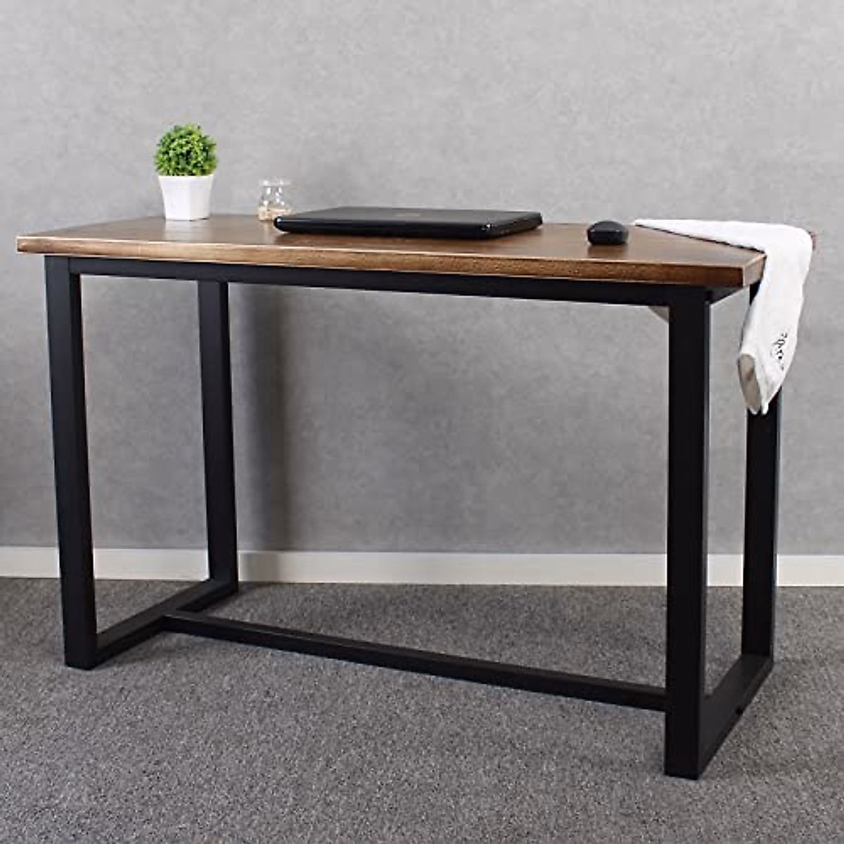 MBQQ Solid Wood & Metal Home Office Desk, Industrial Modern Desk,Writing Desk,Workstation,Gaming Workbench,Dining Table,Long Table for Home(47 inch)