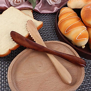Leadigol 4PCS Wooden Butter Scraper,Non Stick Thick Handle Wood Butter Japan Style Butter Spreader for Kitchen