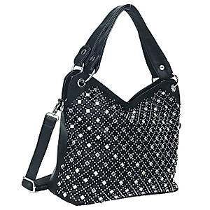 Zzfab Mirror Rhinestone Bling Purse Black