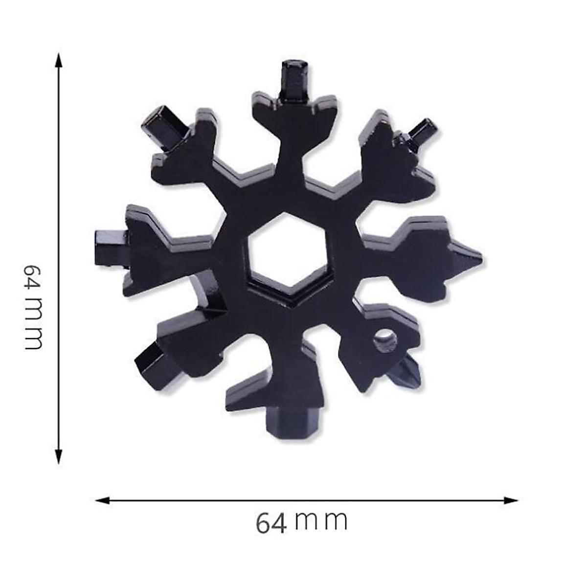 2PCS 18-in-1 Snowflake Multi Tool, Stainless Steel Snowflake Bottle Opener/Flat Phillips Screwdriver Kit/Wrench, Durable and Portable to Take, Great Christmas gift(Silver Black)