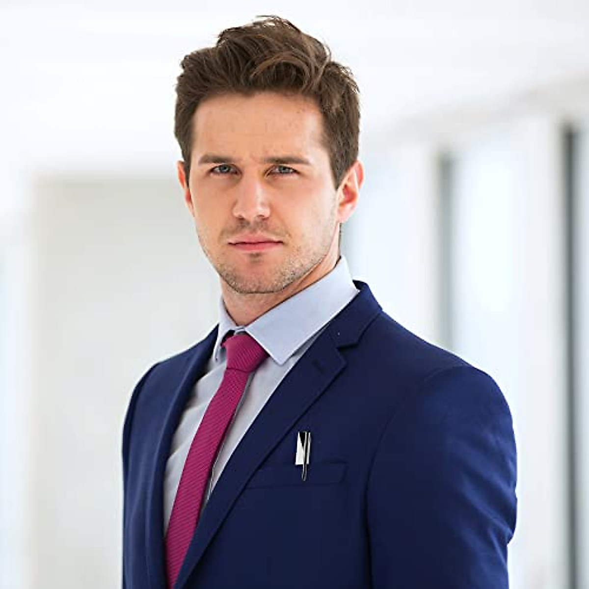 WELLDO Ballpoint Pen Black Square Gel Pens Metal Barrel with Anti-skid Clip, Fine Point 0.5mm EDC Pocket Pen for Office School Writing Studying