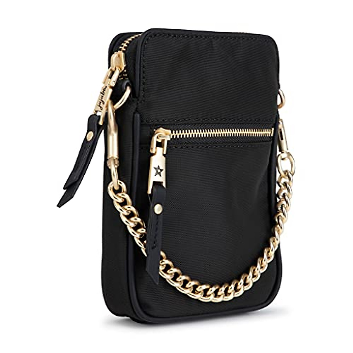 JuJuBe | Eco Compact Crossbody Bag, Small Crossbody Purse for Moms, Includes 3 Pockets and Credit Card Slots, Wear as a Crossbody Bag or a Wristlet | Black Catwalk