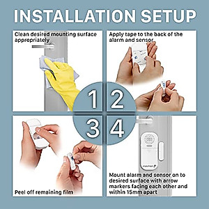 Fosmon Wireless Door Alarms for Home Security with Remote, Battery-Powered 130dB Door and Window Sensor Alarms for Kids Safety, Dementia Patients, Pool Door - 2 Pack