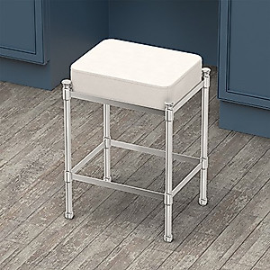 Gatco 1357 Rectangle Vanity Stool, 19.5" H, Satin Nickel