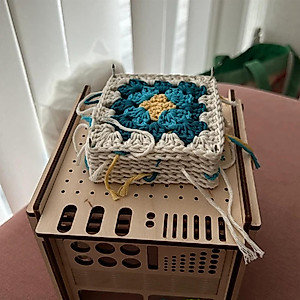 Wooden Yarn Bowl All-in- Yarn Holder Yarn Bowls For Crochet, Multifunctional Crochet Bag Organizer, DIY Wooden Yarn Storage Box Crochet Knitting Craft Accessories Gift For Crochet Lovers(5 Boards), 1