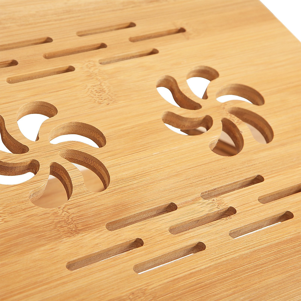 SONGMICS Bamboo Laptop Desk Serving Bed Tray Breakfast Table Tilting Top with Drawer