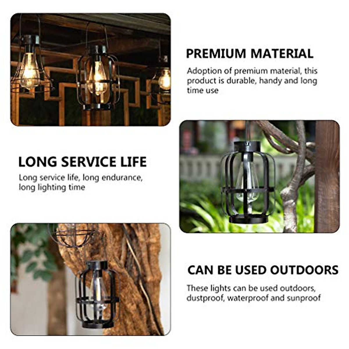 Cabilock Rustic Solar Lantern - Outdoor Hanging Garden Light