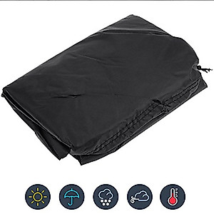 Chiminea Cover Outdoor Patio Heater Cover UV Waterproof Weatherproof Heater Cover Garden Chimney Fire Pit Fountain Protector Black 122cm/48inch