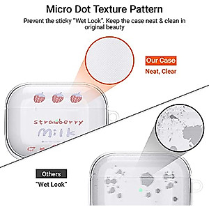 Compatible AirPods Pro 2019 / AirPods Pro 2nd 2022 Case Cover, Clear AirPod Pro Case for Women Girls Cute Hard Protective Cover with Keychain Design for Apple AirPod Pro Charging Case (Strawberry)