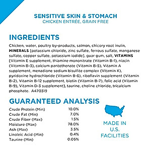 Purina Pro Plan Sensitive Skin And Stomach Wet Cat Food Variety Pack, Sensitive Skin And Stomach Entrees - (24) 3 oz. Cans