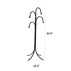 Classic Home and Garden H18003 Four-arm Plant Stand, Black