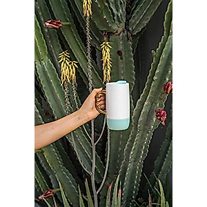 Ello Jane Ceramic Travel Mug with Handle, Splash-Resistant Slider Lid and Built in Coaster, Perfect for Coffee and Tea, BPA Free, Dishwasher Safe, Yucca, 18oz