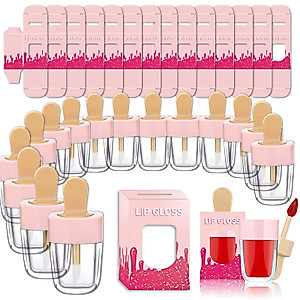ANZKA 15 Pack Icecream Lip Gloss Tube Boxes Packaging, Pink Lip Gloss Boxes for 2.68x1.62 Inch Ice Cream Shaped Empty Lipgloss Tubes, Pink Ice Cream Lip Gloss Tube Bottle Packaging(Not include