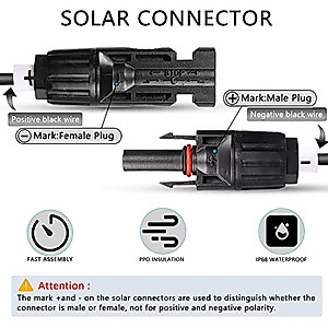 PNGKNYOCN Solar Panel to 8mm Short Cable,14 AWG Solar Panel Connector to DC 7909 Adapter Cable for Portable Backup Power Station Rechargeable Battery Pack Solar Generators(0.3M/1FT)