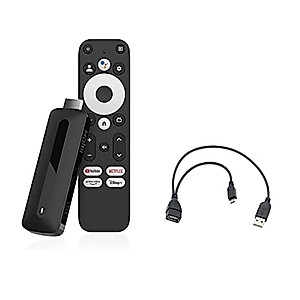 KD3 Google TV OS Android 11.0 Netflix 4K Video YouTube Streaming TV Stick AV1 Supported 2GB RAM 8GB ROM Google Assistant Free OTG Cable