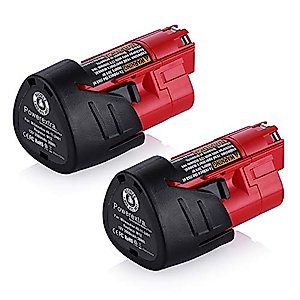 Powerextra 2 Pack 12V 3000mAh Lithium-ion Replacement Battery Compatible with Milwaukee M12 48-11-2411 48-11-2420 48-11-2401 48-11-2402 48-11-2401 12-Volt M12 Cordless Tools
