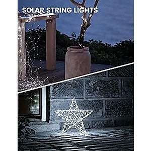 Solar Lights Outdoor, Solar String Lights Outdoor, Bryopath Solar Xmas Tree Lights Waterproof Copper Wire 33ft 100 LEDs Solar Fairy Lights for Garden Yard Party Christmas Decoration, Daylight White