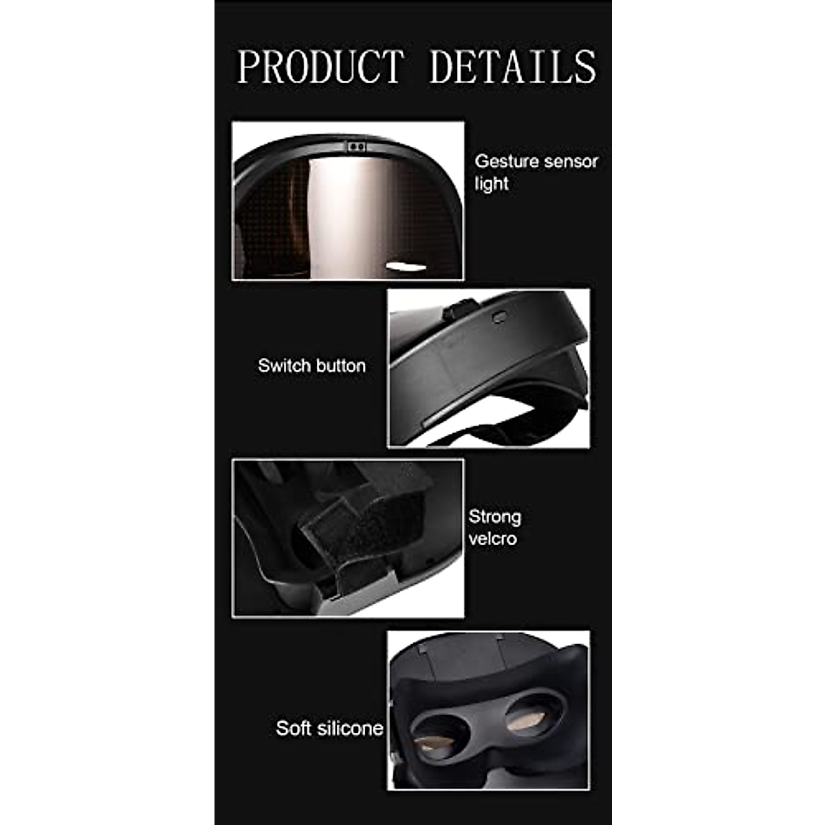 Led Mask With Programmable,Costume Bluetooth Face Mask, Light Up Scream Halloween Cosplay Masquerade For Adults(Rechargeable)