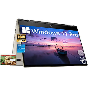 HP Pavilion x360 2-in-1 Convertible Business Laptop, 14” FHD Touchscreen, Intel Core i5-1135G7, Windows 11 Pro, 512GB SSD, 16GB RAM, Long Battery Life, Backlit Keyboard, 32GB Durlyfish USB Card