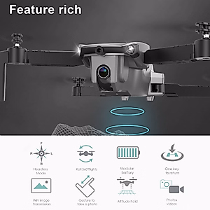 Drone with Camera for Adults 4k FPV 120° wide-Angle WiFi RC Quadcopter Long flight time (3 Batteries) Helicopters Flips RTF