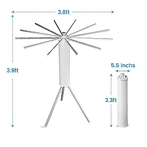 JOOM Tripod Clothes Drying Rack, Garment Rack Portable and Foldable Space Saving Laundry Drying Rack - Drying Rack Clothing Floor Folding Balcony Bedroom Household Aluminum