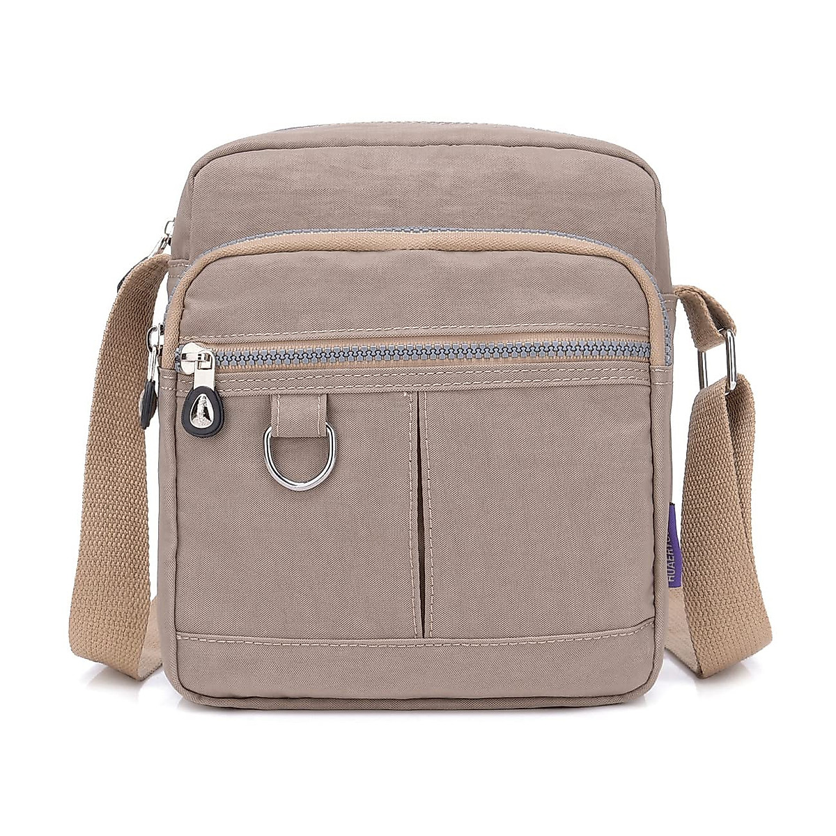 BEFUNIRISE Casual Nylon Crossbody Purse Bag Waterproof Lightweight Shoulder Bag for Women Handbag (Beige)