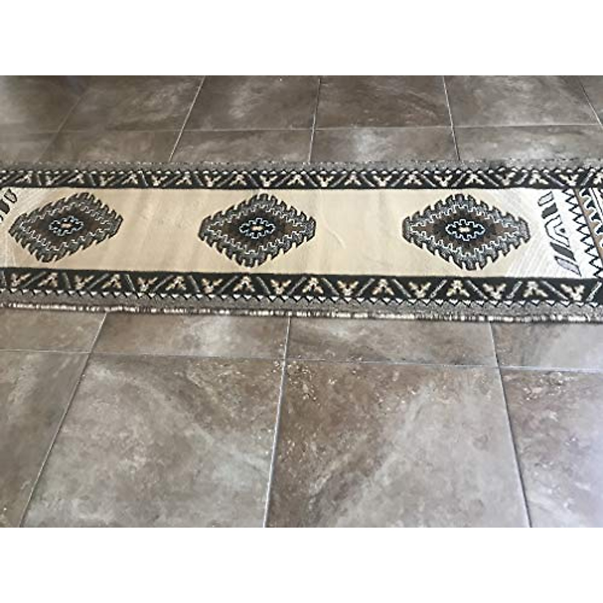Southwest Native American Runner Rug Berber Design #D143 (2ftx7ft.1in.)