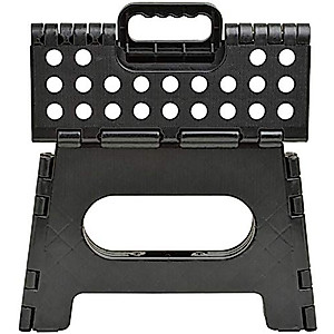 EFAILY Folding Step Stool,11 Inches Wide with Handle for Kitchen, Bedroom, Bathroom ,Kids or Adults (Black)