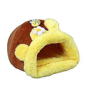 Eurobuy Rabbit Guinea Pig Hamster House Bed Cute Small Animals Pet Fleece Winter Warm Cozy Bed Hedgehog Winter Nest Cage Hamster Accessories