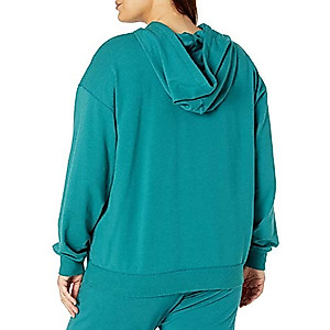 The Drop Women's Remi Loose French Terry Long Sleeve Hoodie Sweatshirt, Pacific Teal, XXS