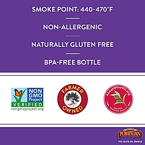 Pompeian Light Taste Olive Oil, Light, Subtle Flavor, Perfect for Frying & Baking, Naturally Gluten Free, Non-Allergenic, Non-GMO, 32 FL. OZ.