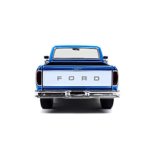 Jada Toys Just Trucks 1:24 1970 Ford F-150 with Rack Die-cast Car Candy Blue, Toys for Kids and Adults