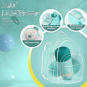 Fjbottle Kids Water Bottle, Vacuum Insulated 18/10 Stainless Steel Water Bottle with Straw,Keep Hot/Cold Leak Proof-BPA Free, 12 oz,Suitable Girls Boys for school family leisure outdoor