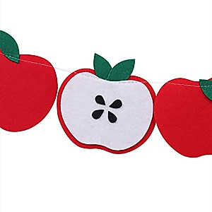 Apple Homecoming Felt Garland-Apple decoration, autumn banner, red, meadow green and twine, apple theme party decoration, school banner, classroom decoration, children and school teachers on the first day of school. (Apple)