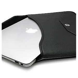 BoxWave Case for Ecobee Ecobee3 Lite (Case Elite Leather Messenger Pouch, Synthetic Leather Cover Case Envelope Design for Ecobee Ecobee3 Lite - Jet Black