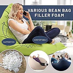 anzhixiu Bean Bag Chair Filler Shredded Memory Foam 100% New,Pillow Stuffing for Couch Pillows, Stuffed Animals, Dog Bed & Couch Cushion Filling, 5 Pounds