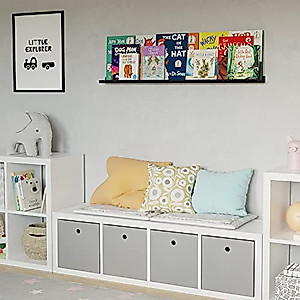 Wallniture Denver 46" Black Floating Shelf for Wall Collage, Picture Ledge Shelf for Living Room Decor