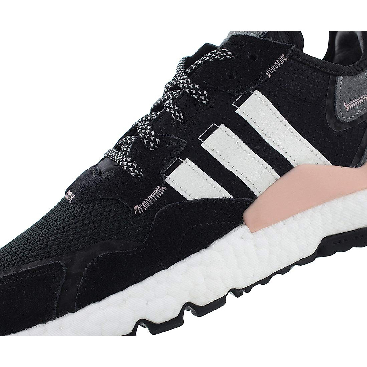 adidas Originals Nite Jogger Womens Shoes Size 9, Color: Black/Pink/White-Black