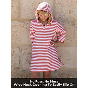 SAMMIMIS Kid’s Beach Towel with Hood - Boys & Girls Swim Cover Up - Pullover Hooded Beach Towel with Long Sleeves – Light, Quick Dry Towel & Hoodie