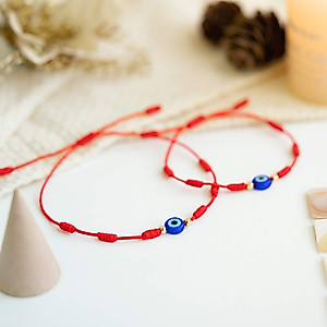 PPJew 7 Knots Evil Eye Bracelet Kabbalah Red String Bracelets Mommy and Me Bracelet Set Protection Amulet for Boys & Girls Daughter Mother Women Family